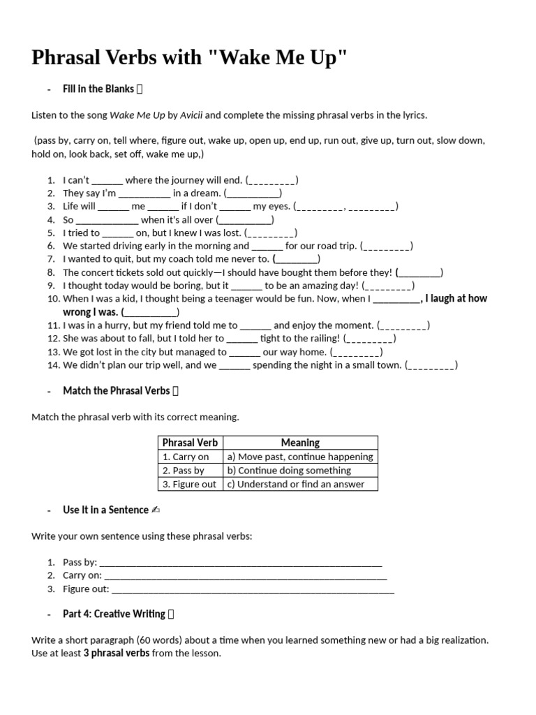 Phrasal Activity | PDF