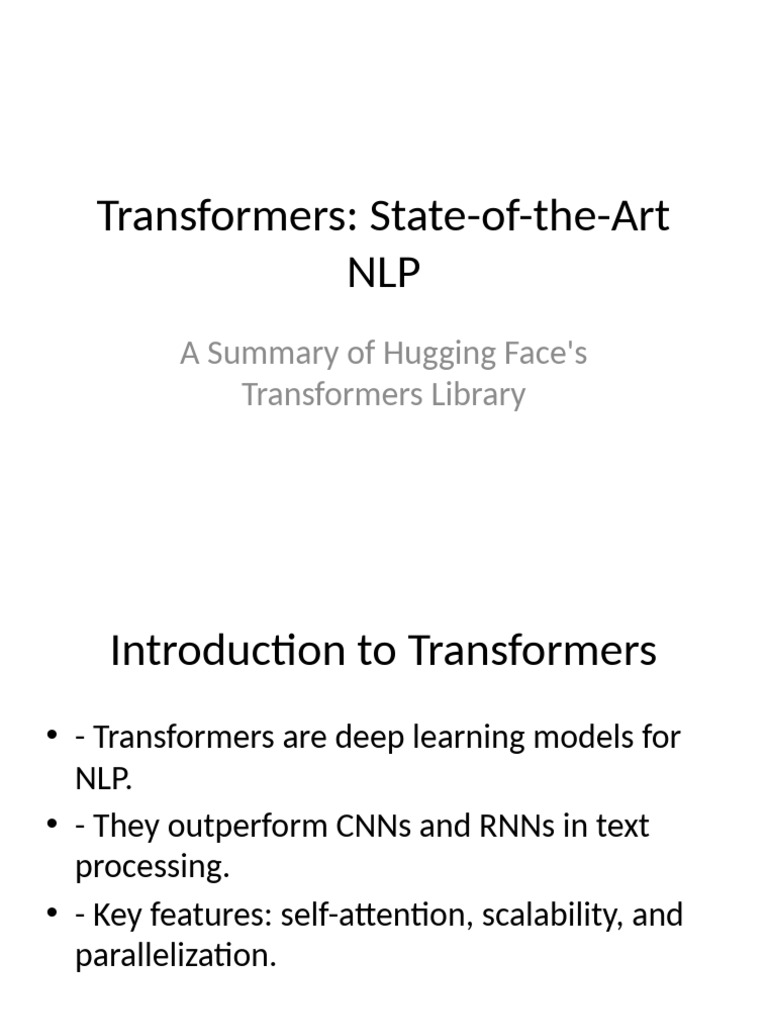 Transformers NLP Presentation | PDF
