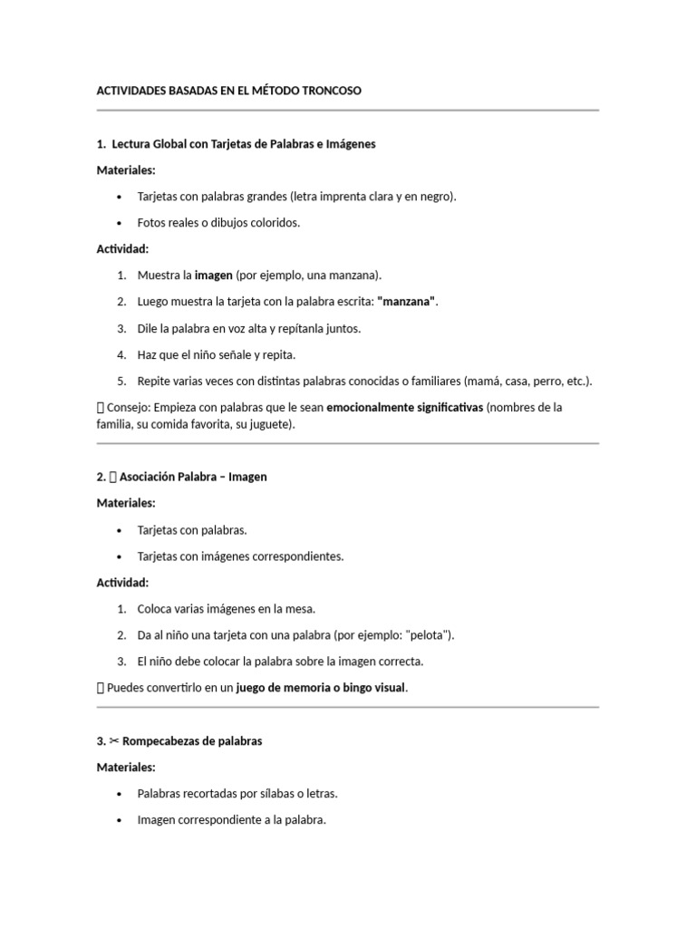 Actividades Basadas en El Método Troncoso Samuel Rodriguez | PDF