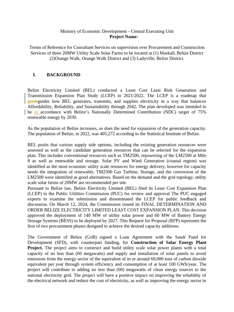 TOR - Supervision Services | PDF | Solar Power | Electricity Generation
