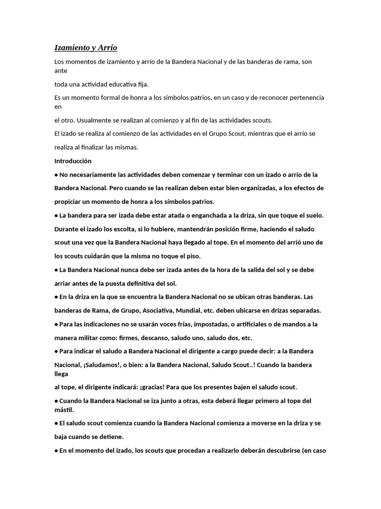 Izamiento, Arrio y Formacion | PDF | Exploración | Bandera