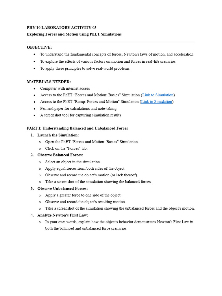 Phy 10 Laboratory Activity 3 | PDF | Force | Friction