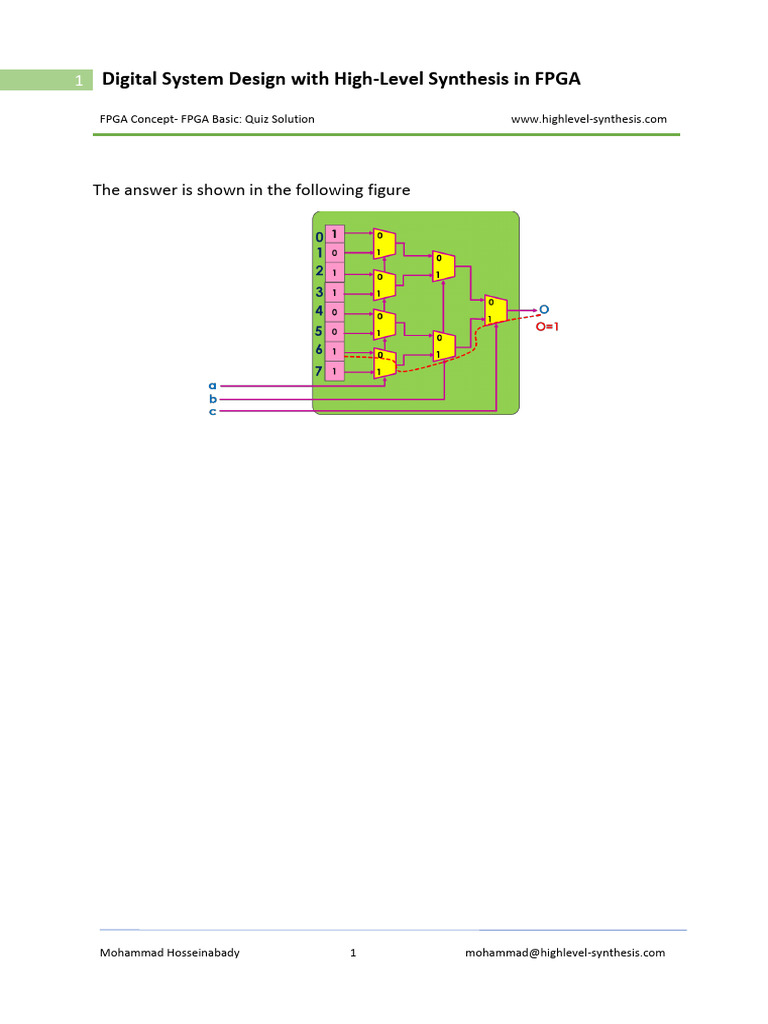 FPGAConcept LUT QuizAnswer | PDF