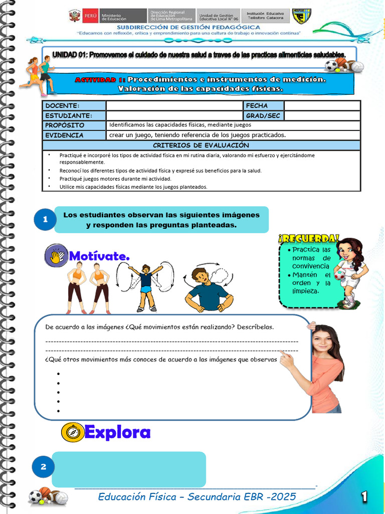Ficha de actividad S1 - ED. FÍSICA | PDF | Estrés (biología) | Las emociones