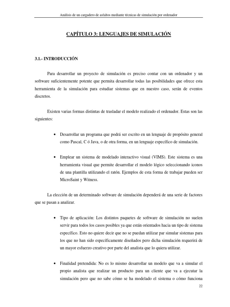 Capitulo 3 - Lenguajes de Simulacion | PDF | Lenguaje de programación ...
