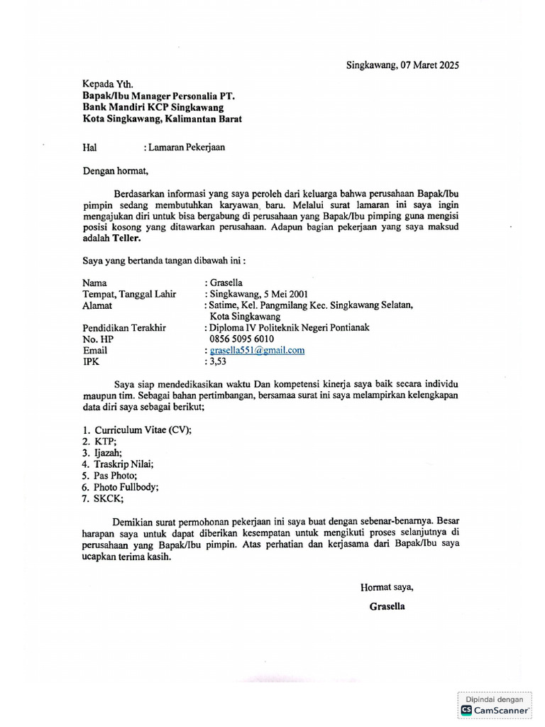 Surat Lamaran | PDF
