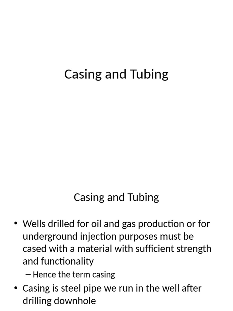 4 Casing and Tubing 4 | PDF | Casing (Borehole) | Oil Well