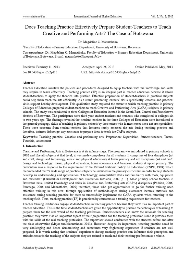 Does Teaching Practice Effectively Prepare Student | PDF | Teachers | Teacher Education