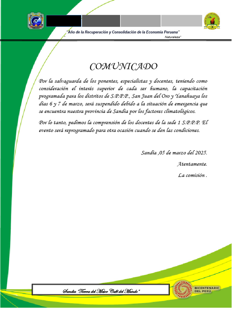 Comunicado Oficial 002 | PDF