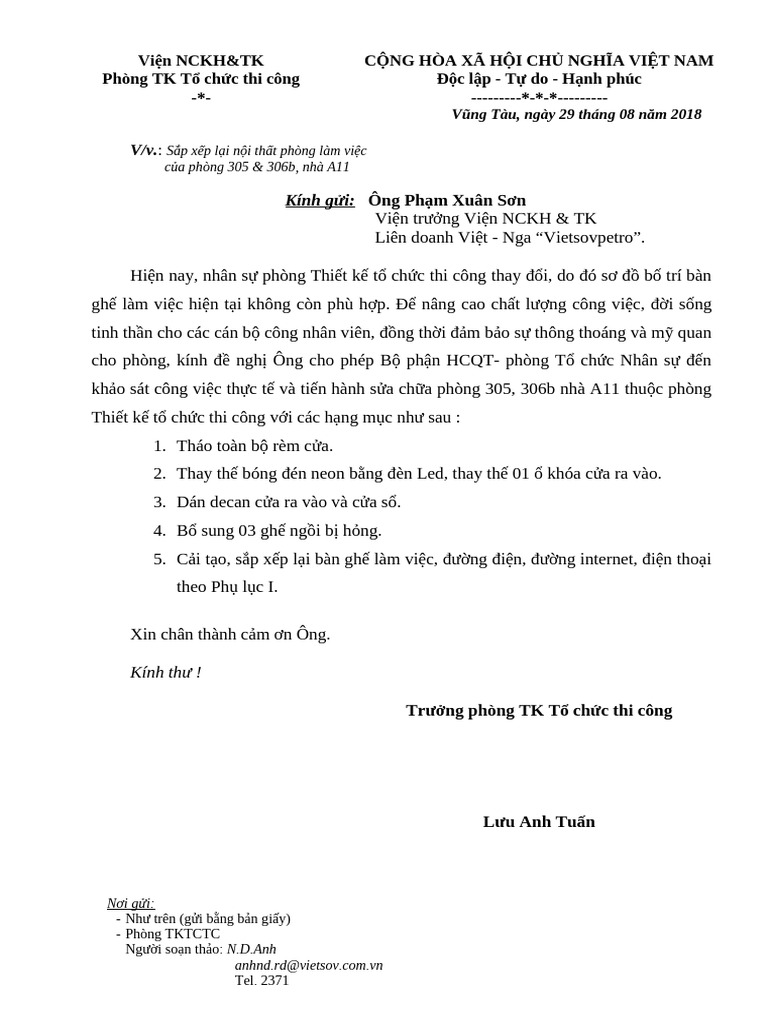 2017-215 - NK CV - Xin Sap Xep Noi That | PDF