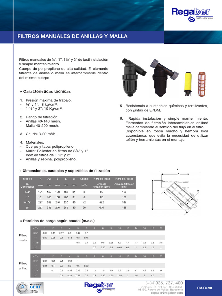 Filtros de Arena: Anillas y Malla | PDF | Filtración | Procesos de separación