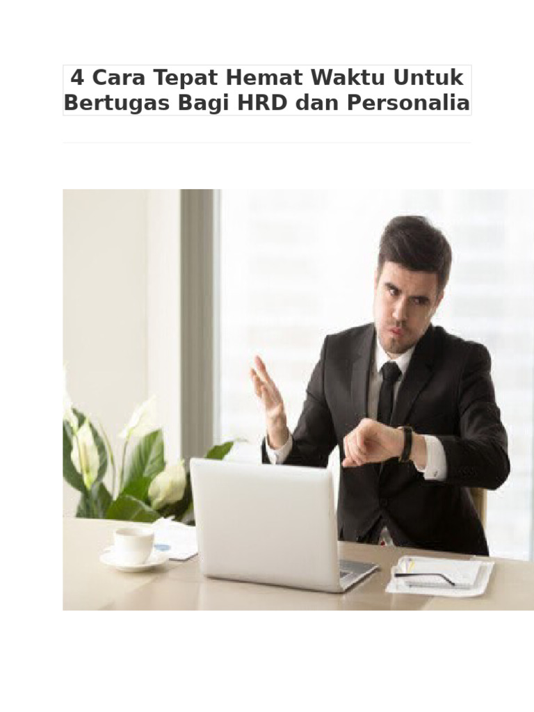 4 Strategi Hemat Waktu untuk HRD | PDF