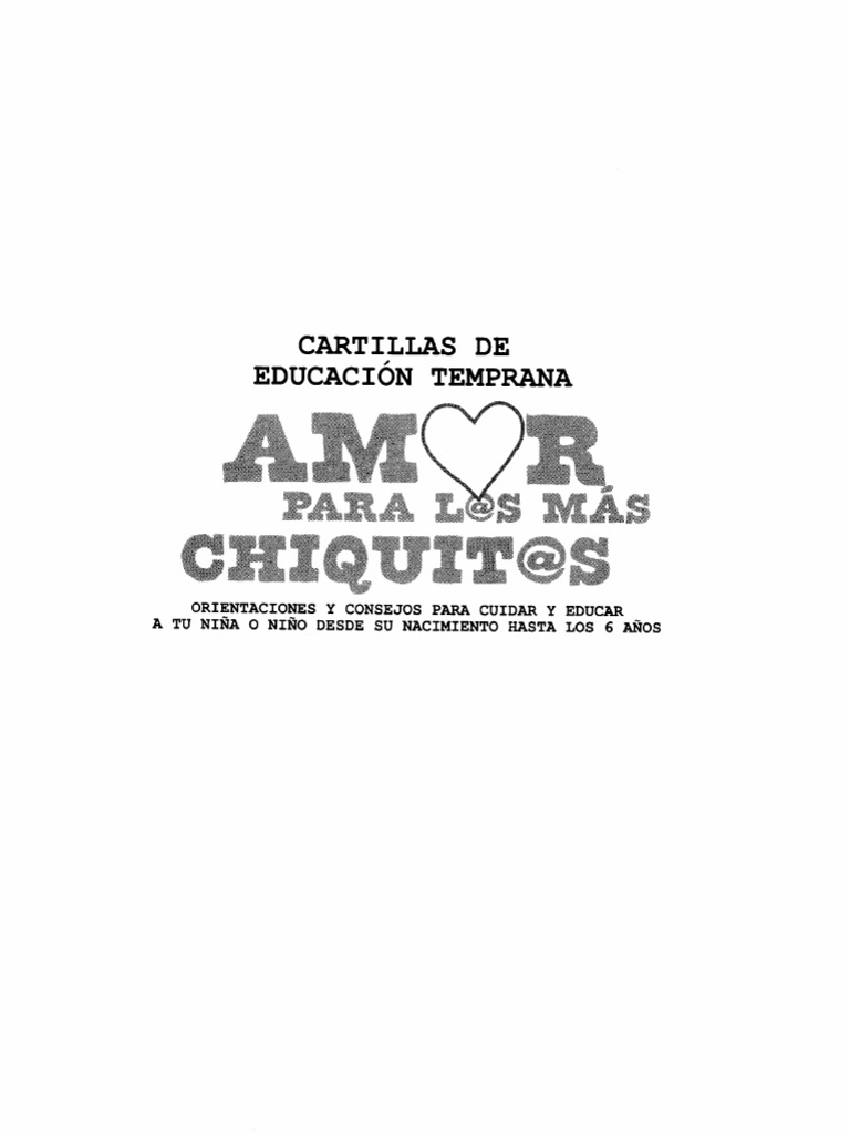 Cartillas de Educación Temprana Amor para Los Mas Chiquitos 2010 | PDF