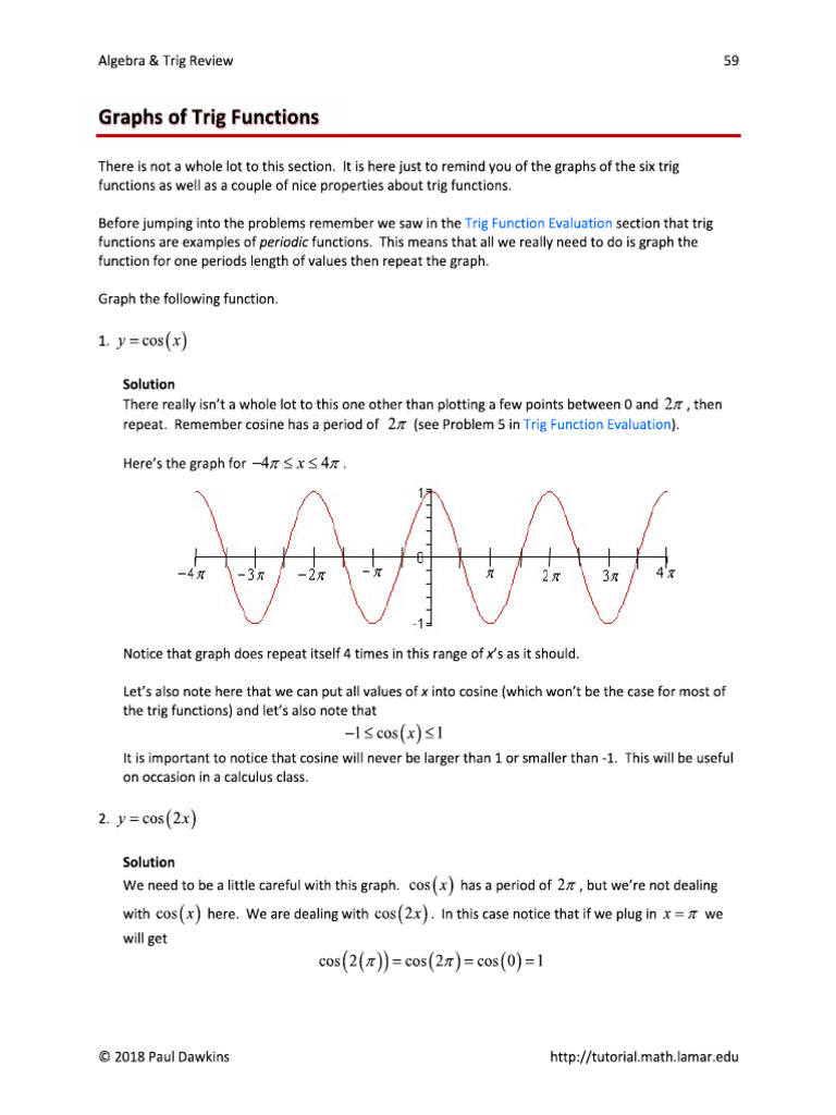 Trig Review Graphs 16 | PDF
