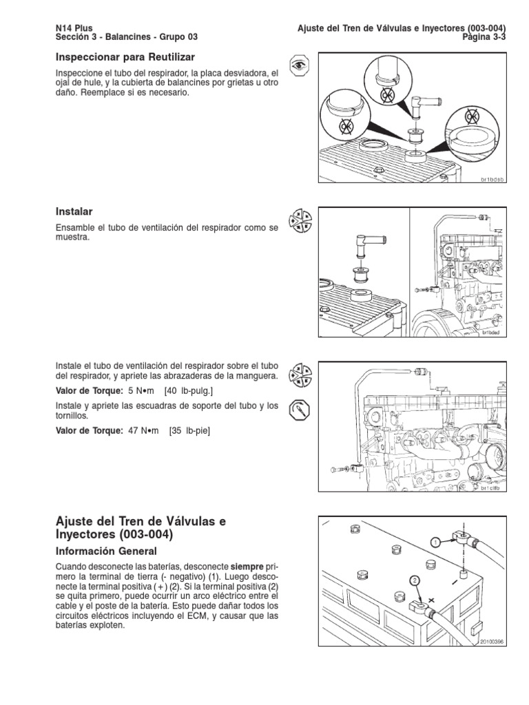 Ajuste de Valvulas N14 | PDF | Inyección de combustible | Tornillo