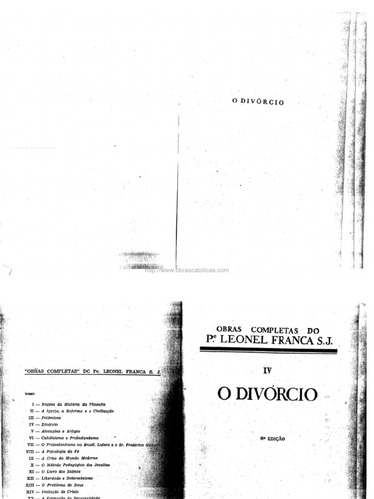 O DivÃ Rcio (1931) - Pe. Leonel Franca | PDF