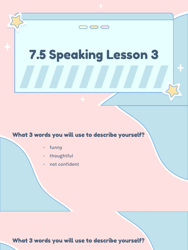 7.5 Speaking Lesson 3 4 | PDF
