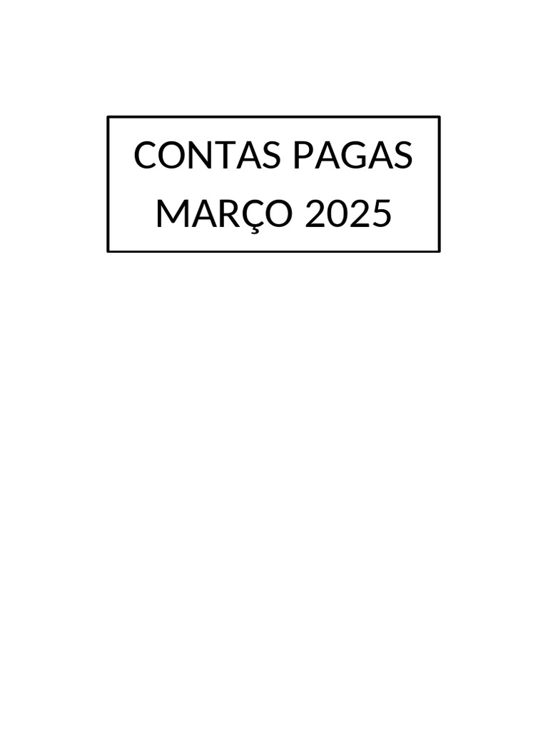 Contas Pagas Março 2025 | PDF