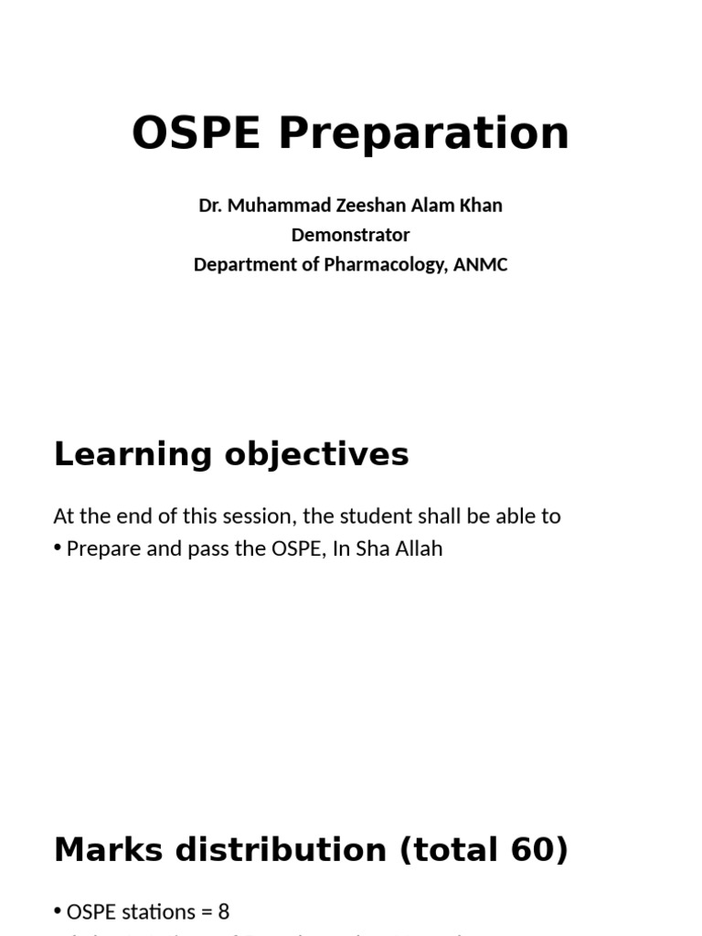 OSPE | PDF | Pharmaceutics | Medicinal Chemistry