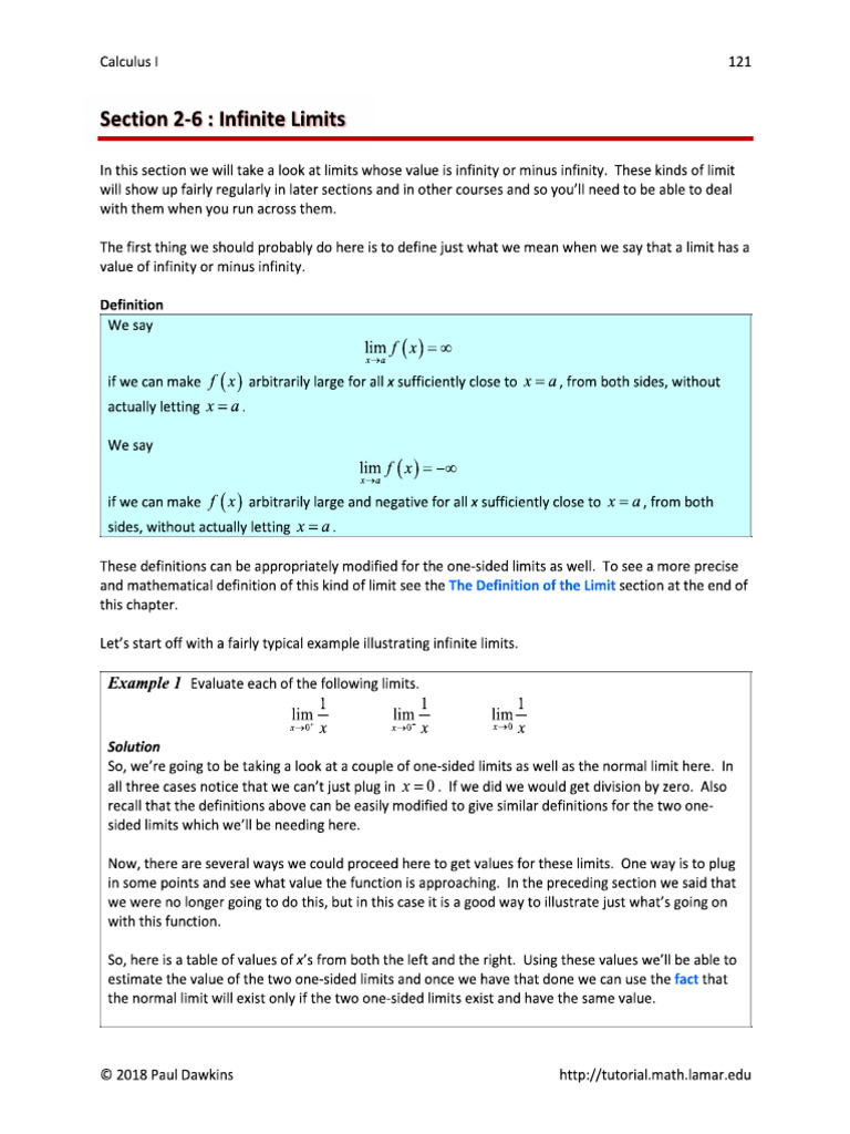 Limit Infinite 6 | PDF