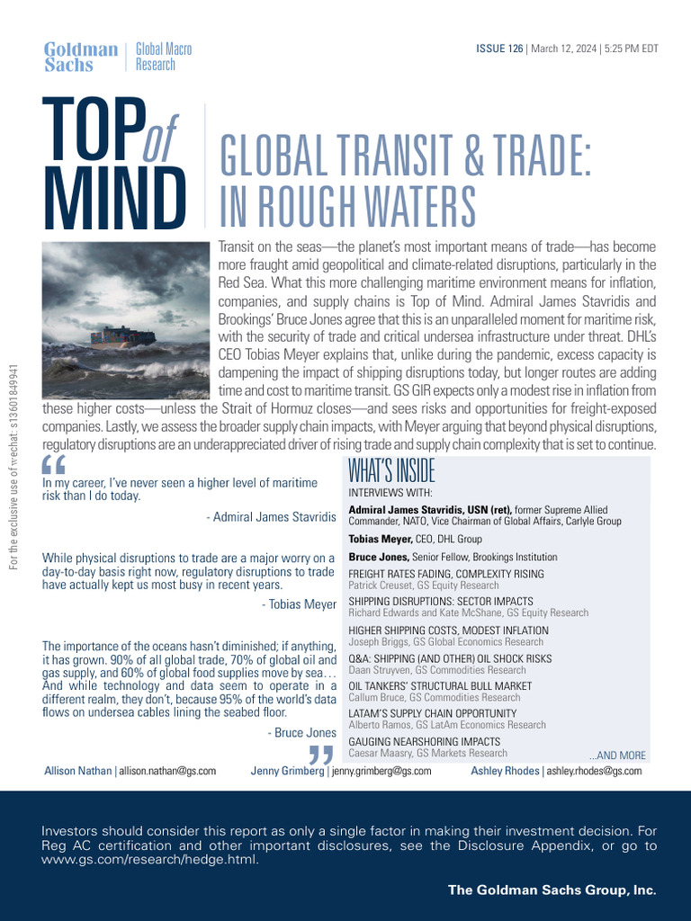 Top of Mind - Global Transit & Trade - in Rough Waters | PDF ...