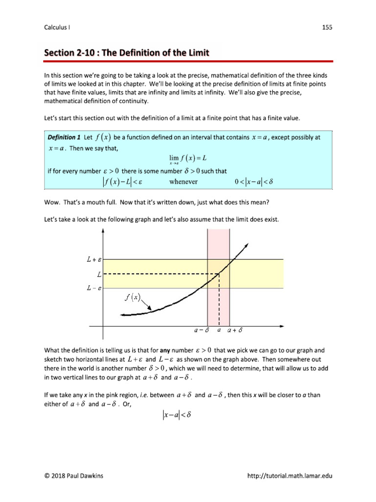 The Definition of Limit 10 | PDF