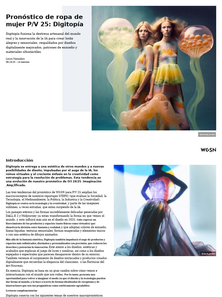 Pronóstico de Ropa de Mujer P V 25 Digitopía Es | PDF | Inteligencia artificial | Inteligencia ...