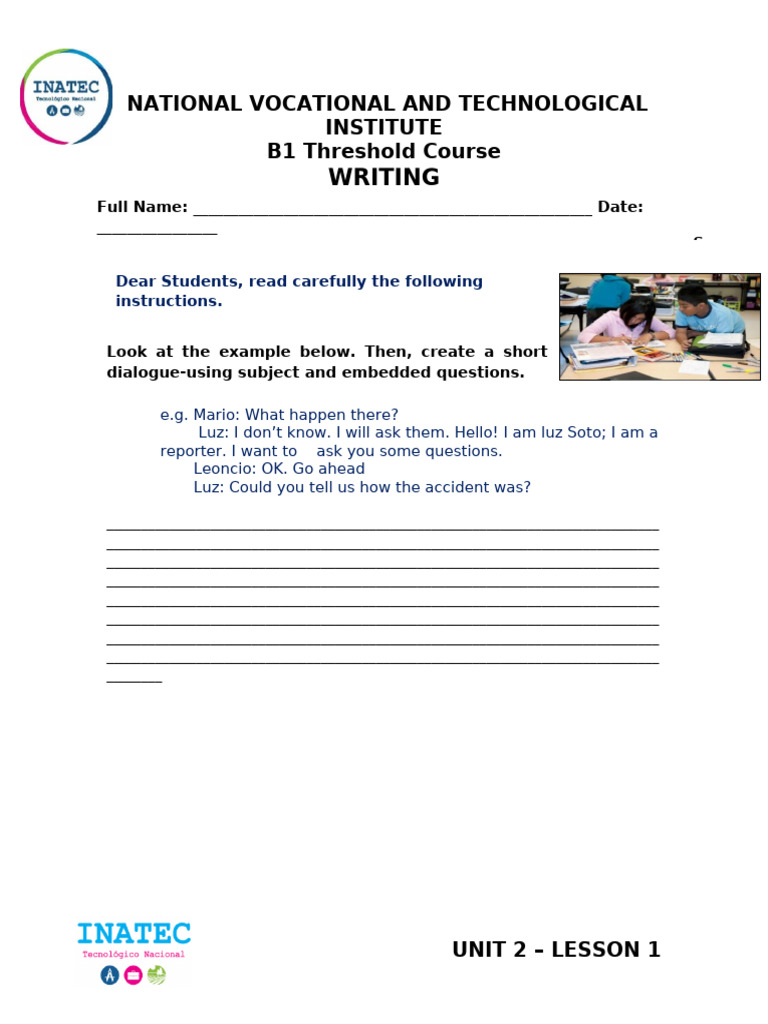Writing Dialogue with Questions Guide | PDF