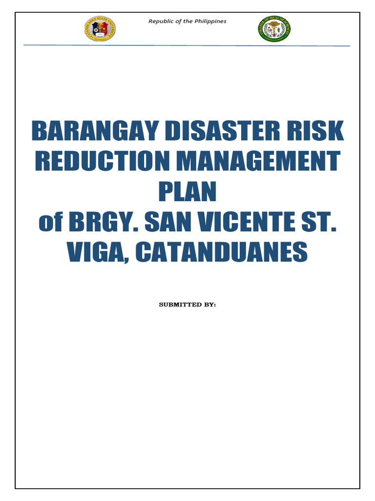 Barangay San Vicente Disaster Plan | PDF | Disaster Risk Reduction