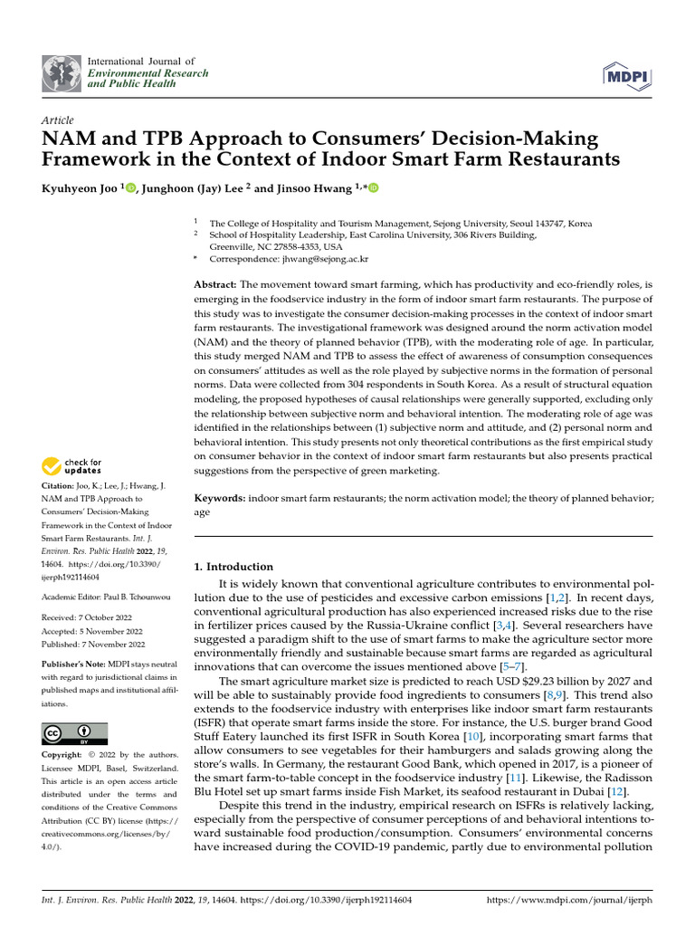 NAM_and_TPB_Approach_to_Consumers_Decision-Making | PDF | Attitude ...