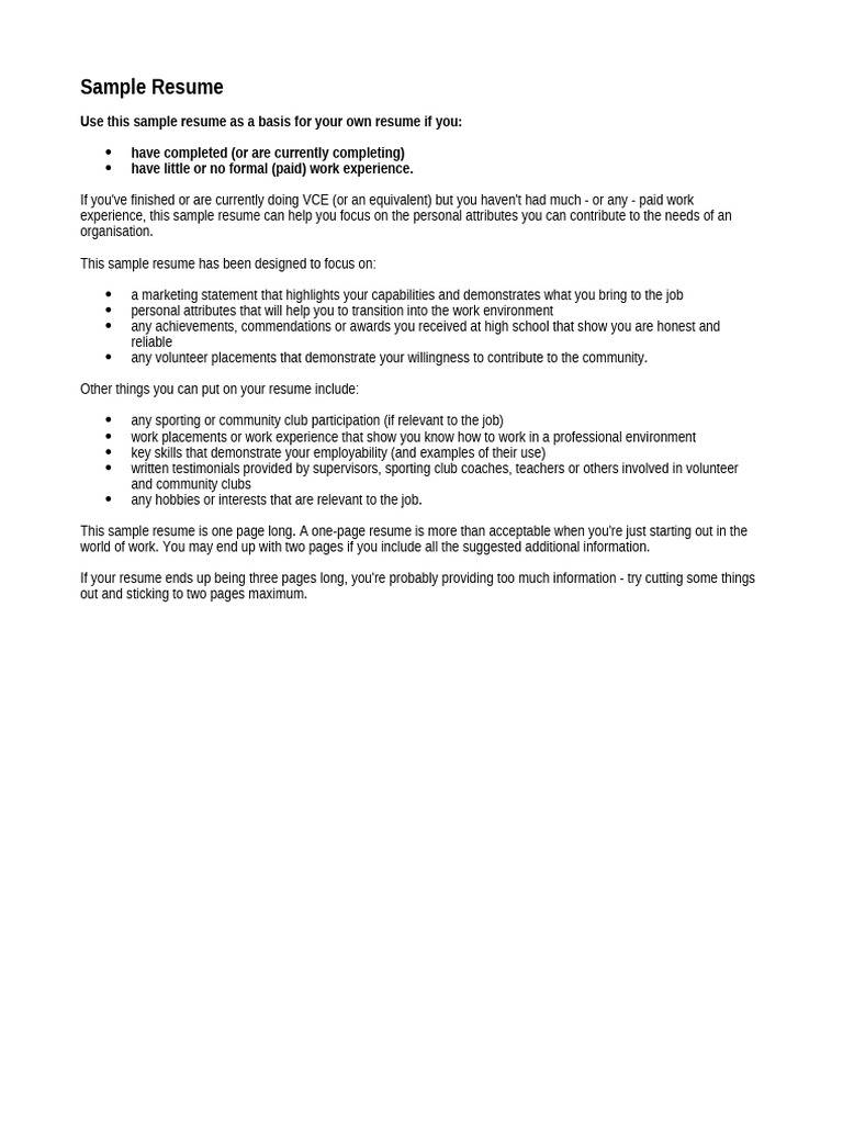 Fresher CV Work-Exp | PDF