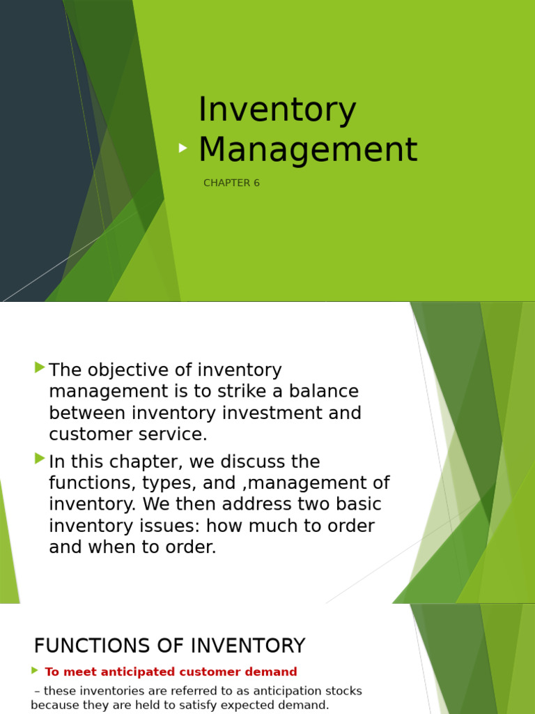 CHAPTER 6 Inventory Management | PDF | Inventory | Demand