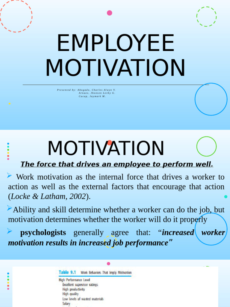 Employee Motivation 2 | PDF | Incentive | Motivational