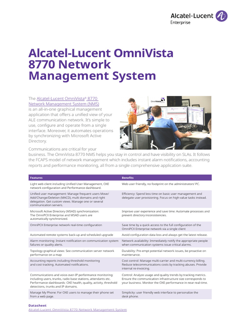 Omnivista 8770 Network Management System Datasheet en | PDF | Computer ...
