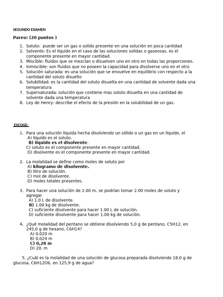 Repaso Modulo #1 | PDF | Solubilidad | Ciencias fisicas