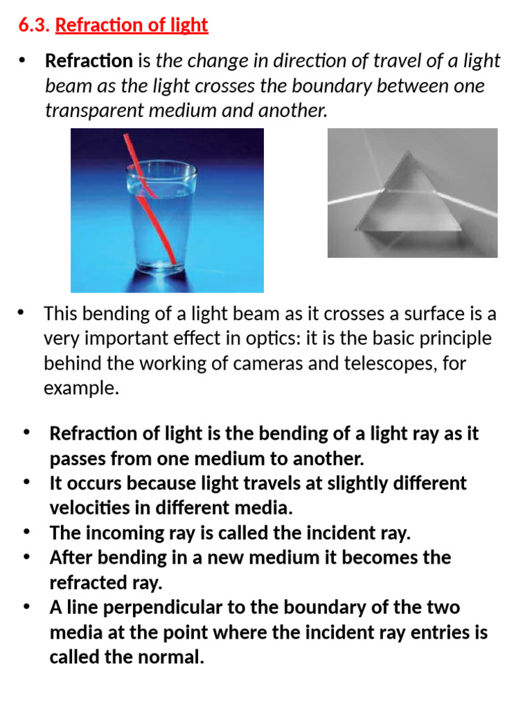 6.3. Refraction of Light | PDF