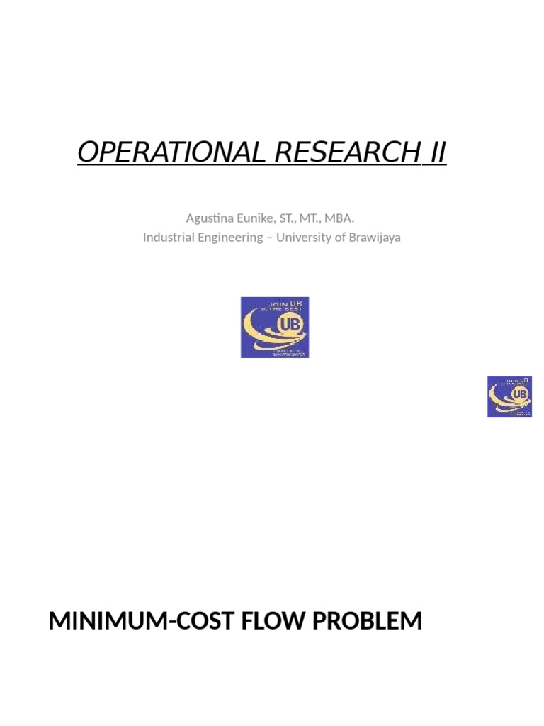7a. MINIMUM FLOW PROBLEM | PDF | Algebra | Combinatorial Optimization