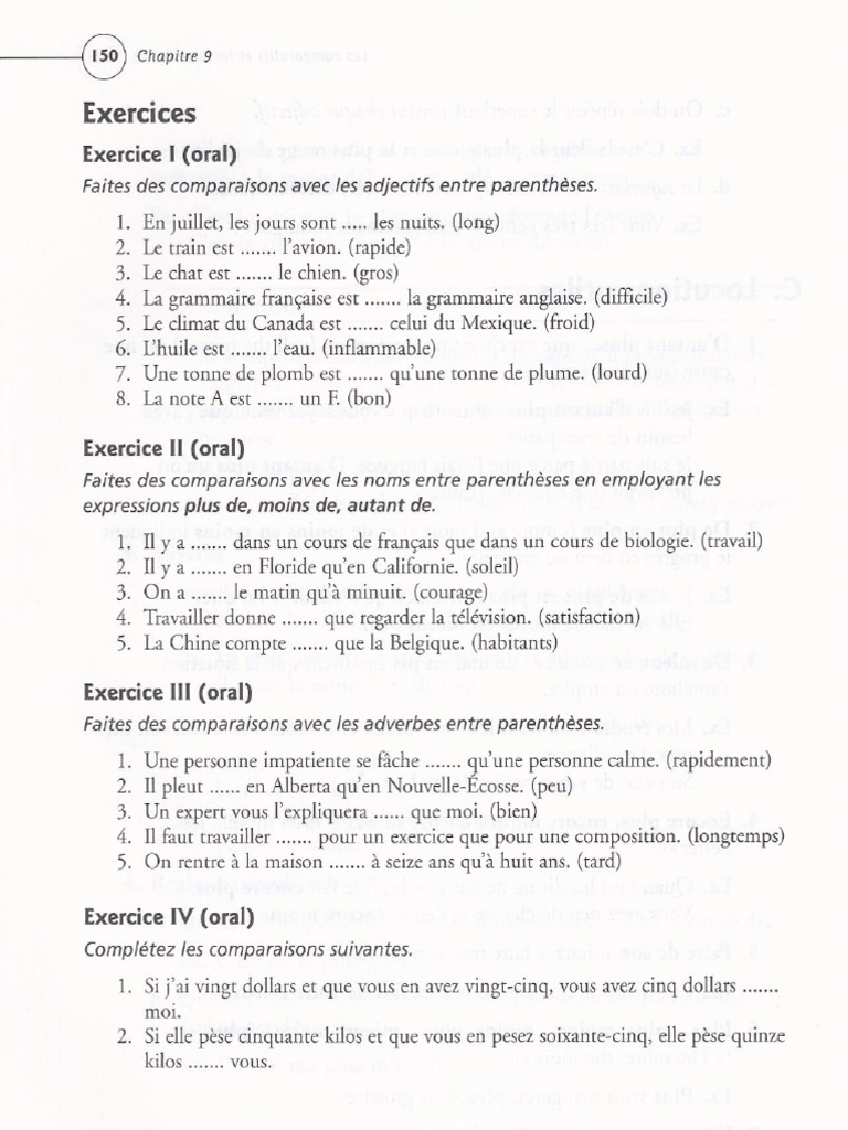 Les comparatifs | PDF