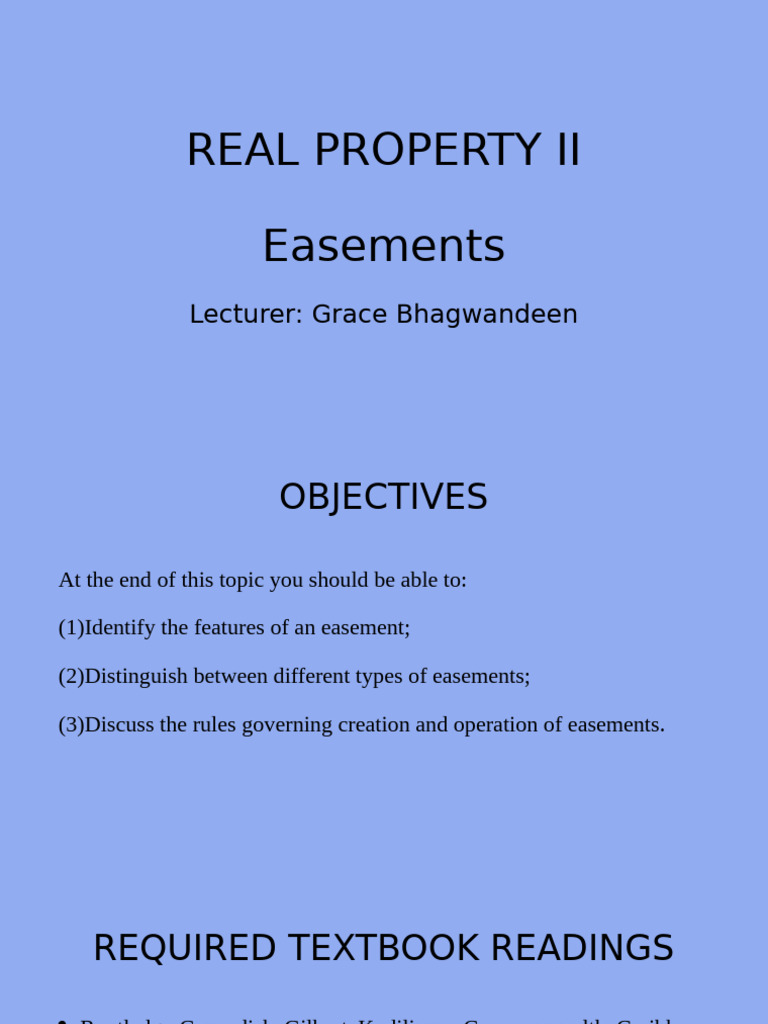 Real Property II-EASEMENTS | PDF | Easement | Civil Law (Legal System)