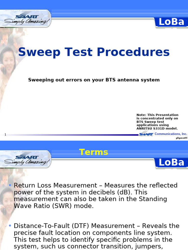 SITEMASTER Sweep Test Standard Procedure | PDF | Transmission Line ...