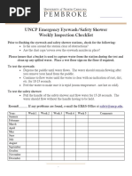Weekly Eyewash Station Checklist | PDF
