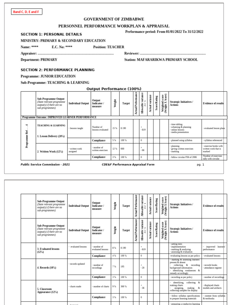 RBM Completed Form 2022 | PDF | Learning | Weighted Arithmetic Mean