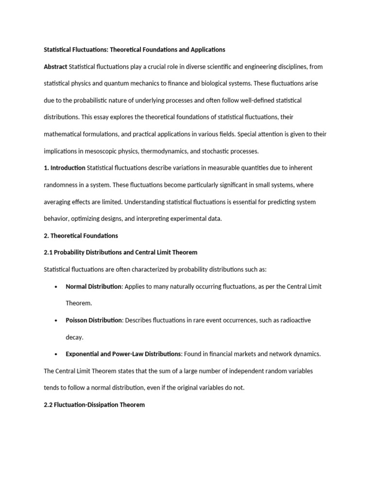 Statistical Fluctuations | PDF | Probability Distribution | Statistical ...