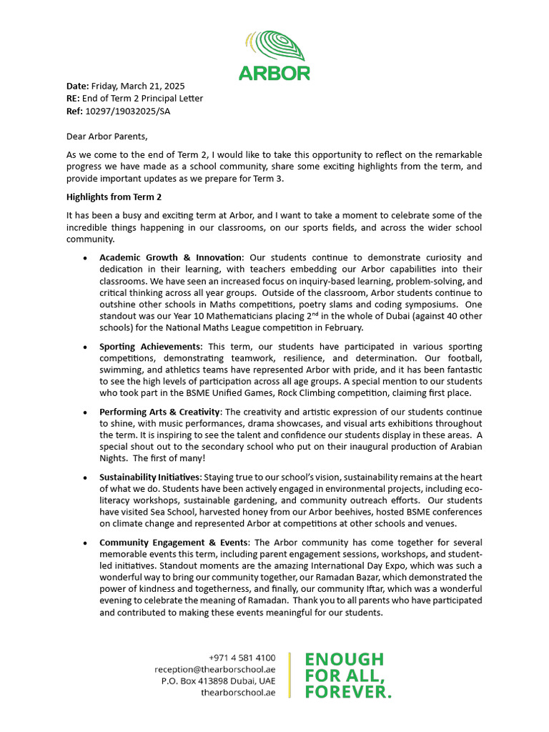 End of Term 2 Update for Parents | PDF | Teachers | Learning