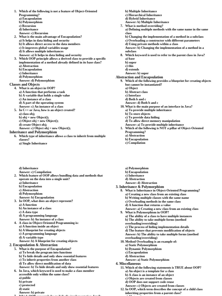 OOP Principles and C++ Basics | PDF | Class (Computer Programming ...