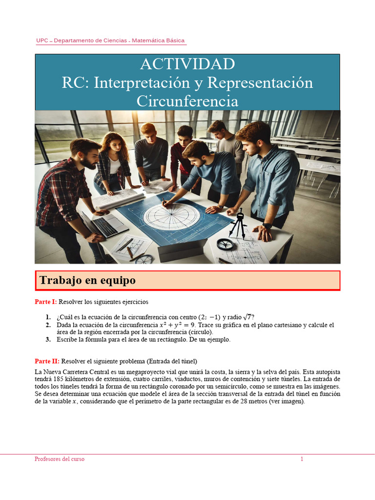 Circunferencia - Actividad Grupal | PDF | Ecuaciones | Variable (Matemáticas)