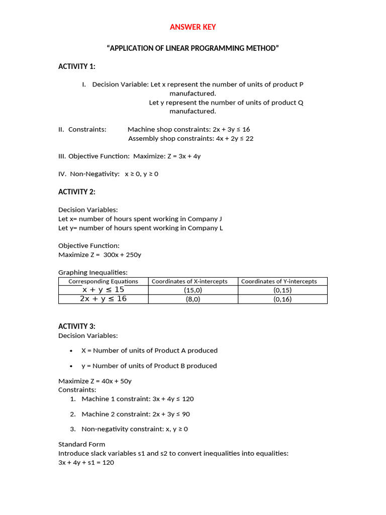 Linear Programming Application Guide | PDF
