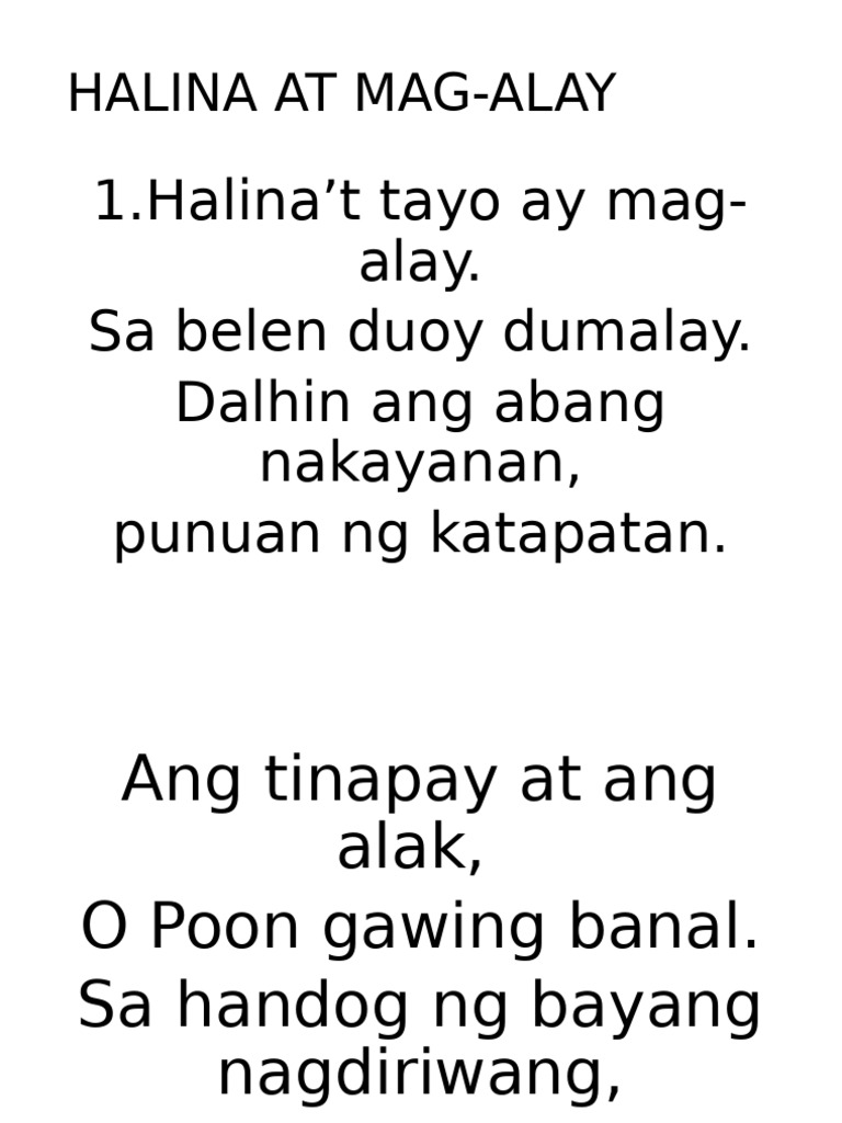 Halina at Mag-Alay | PDF