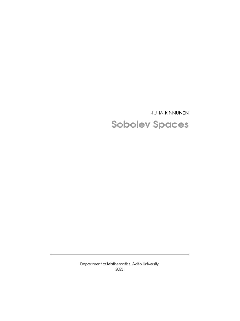 Sobolev Spaces | PDF | Calculus | Differential Calculus