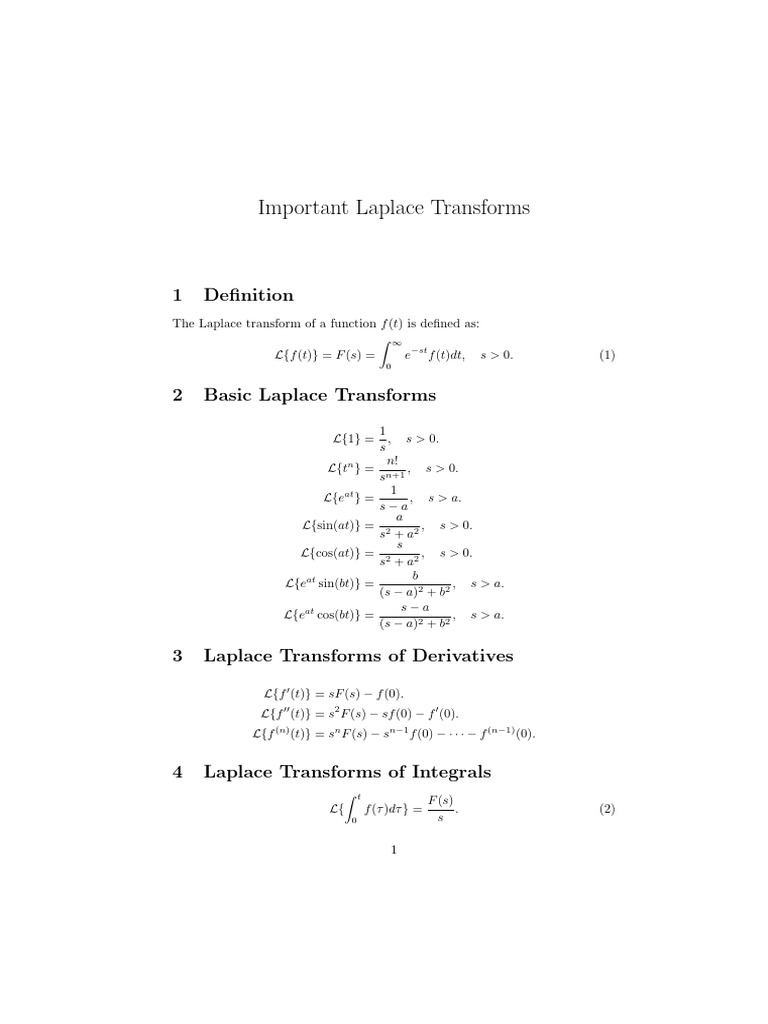 Laplace | PDF | Laplace Transform | Convolution